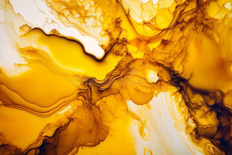 White and Yellow Alcohol Ink Pattern Stock Illustration - Illustration ...