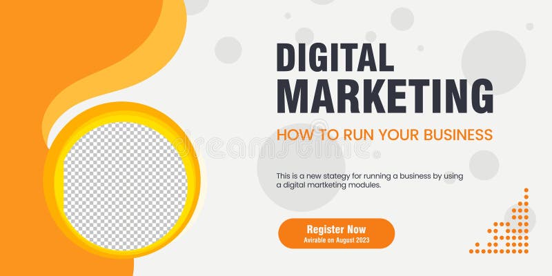 Yellow Digital Marketing Banner Template Stock Vector - Illustration of ...