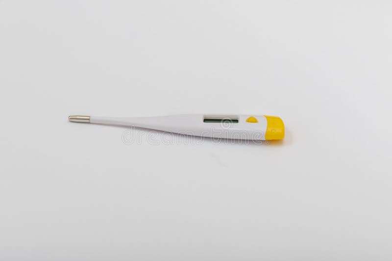 White-yellow Digital Thermometer for Measuring Body Temperature. the ...