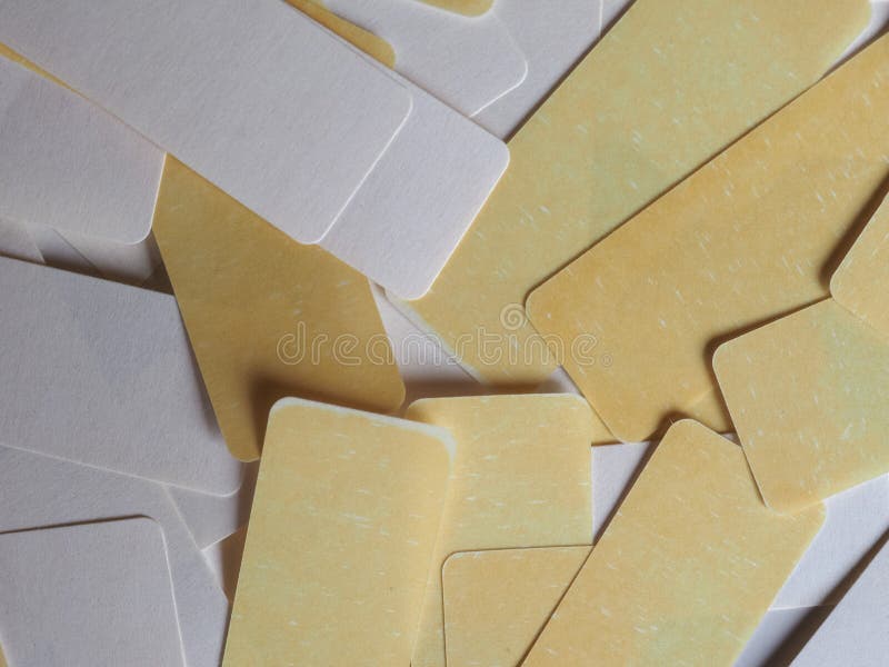 White and yellow labels stock photo. Image of tagging - 114089162