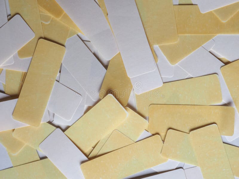 White and yellow labels stock image. Image of paper - 114270091