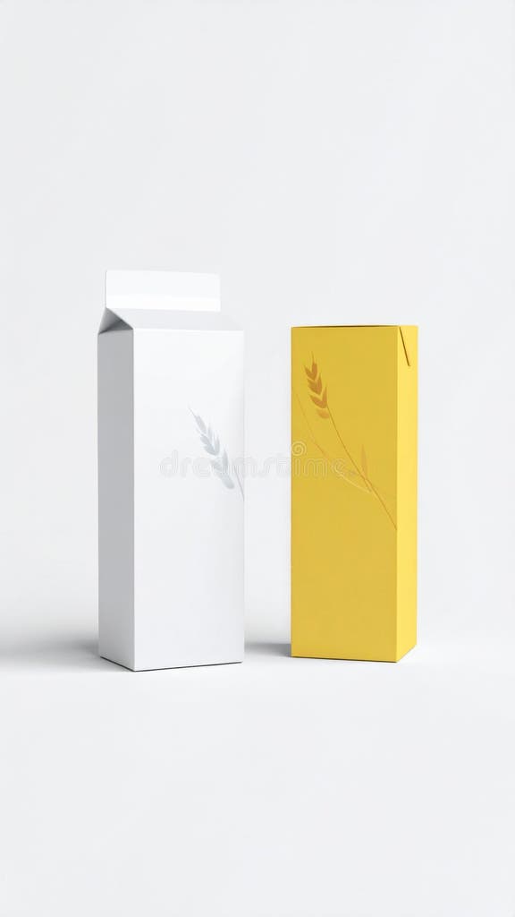 White and Yellow Packaging Boxes Mockup Stock Illustration ...
