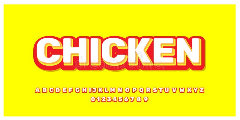 White Yellow and Red Bright 3d Font Styles Design Templates Stock ...