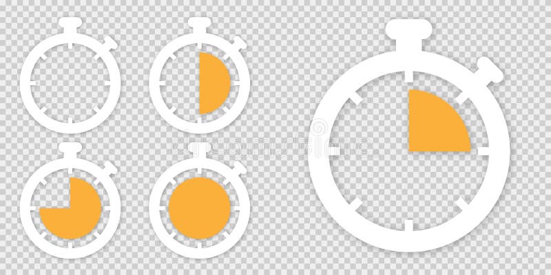 White and Yellow Timer Clock Isolated Template, Vector Illustration ...