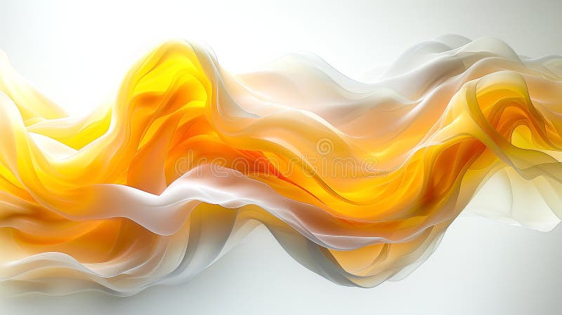 White and Yellow Wave Flow Texture Abstract on White Background ...