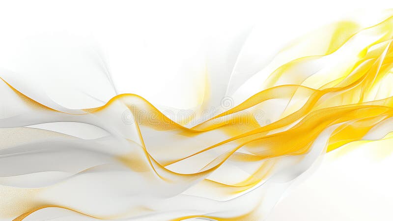 White and Yellow Wave Flow Texture Abstract on White Background ...