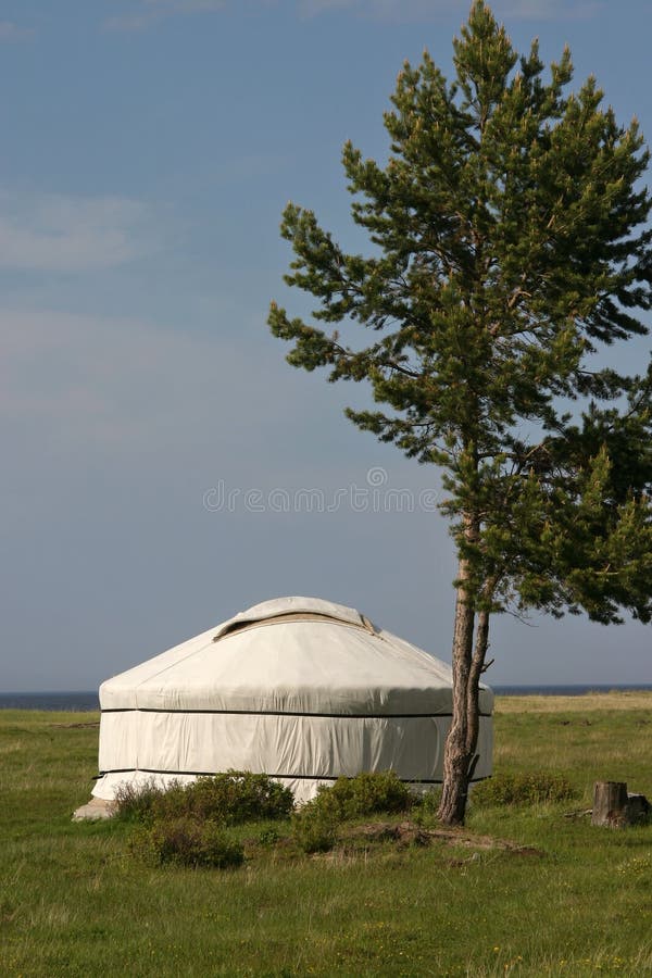 White yurt stock image. Image of russia, central, summer - 4660391