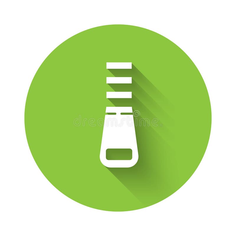White Zipper Icon Isolated with Long Shadow. Green Circle Button Stock ...