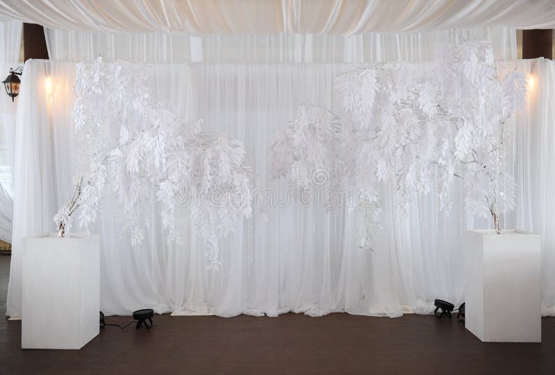The White Zone is Decorated for the Newlyweds at the Wedding Party ...