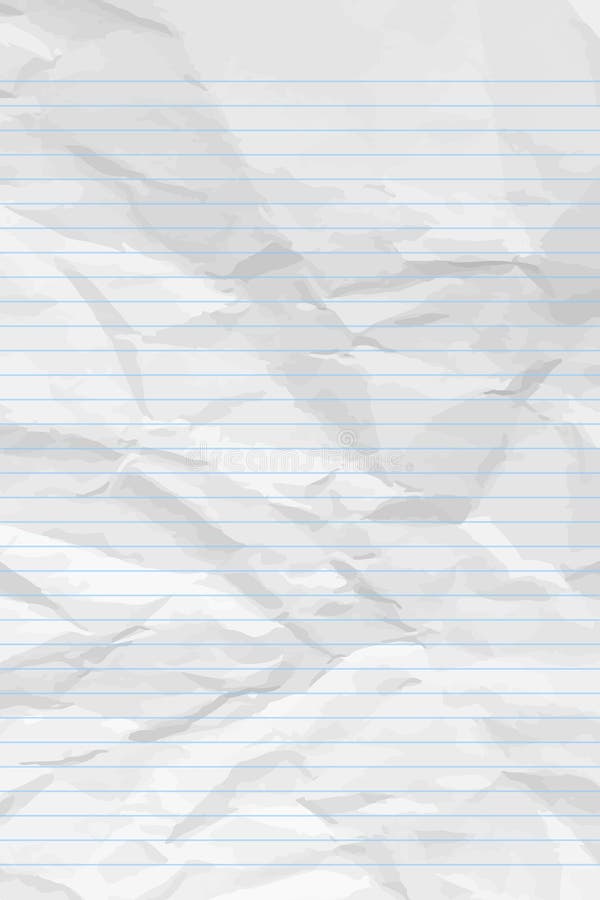 White Ñ lean Crumpled Notebook Paper with Lines Stock Vector - Illustration of sheet, page ...