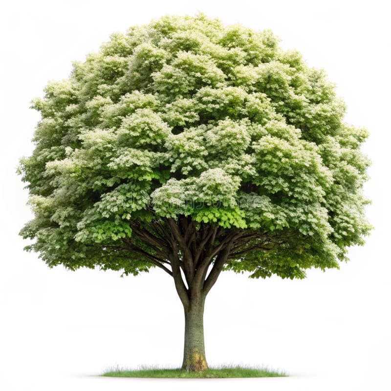 Whitebeam Tree Isolated on Transparent Background Stock Illustration ...