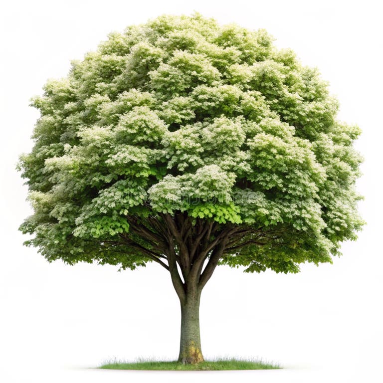 Whitebeam Tree Isolated on Transparent Background Stock Illustration ...