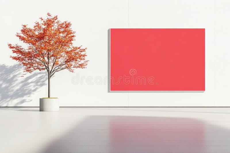 Whiteboard Against Vibrant Red Wall for Creative Brainstorming and ...