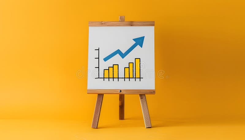 Whiteboard with Arrow Pointing Up Growth Progress Business Success ...