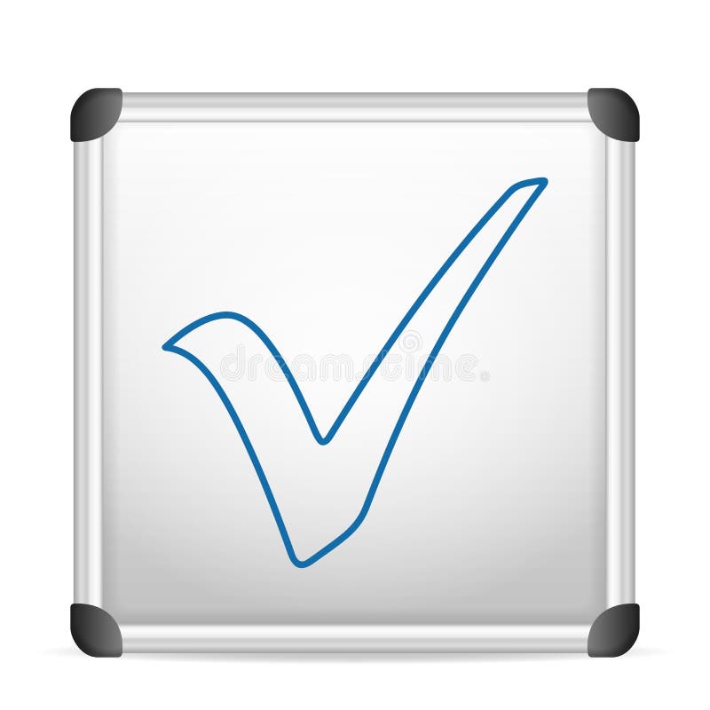 Whiteboard check stock vector. Illustration of education - 90845174