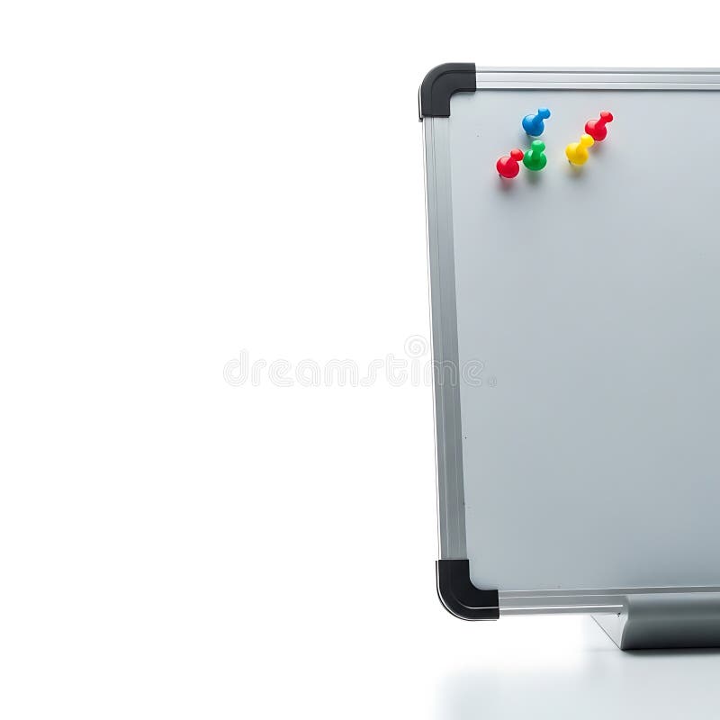 Whiteboard with Colorful Push Pins Ready for Ideas and Planning Stock ...