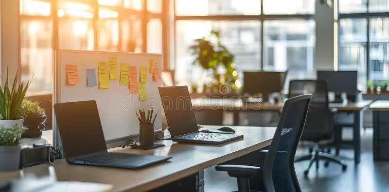 Whiteboard with a Detailed Project Plan in a Modern Office with Glass ...