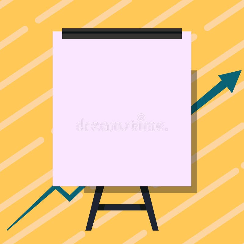 Whiteboard Drawing with Arrow Going Up Presenting Growing Graph. Empty ...