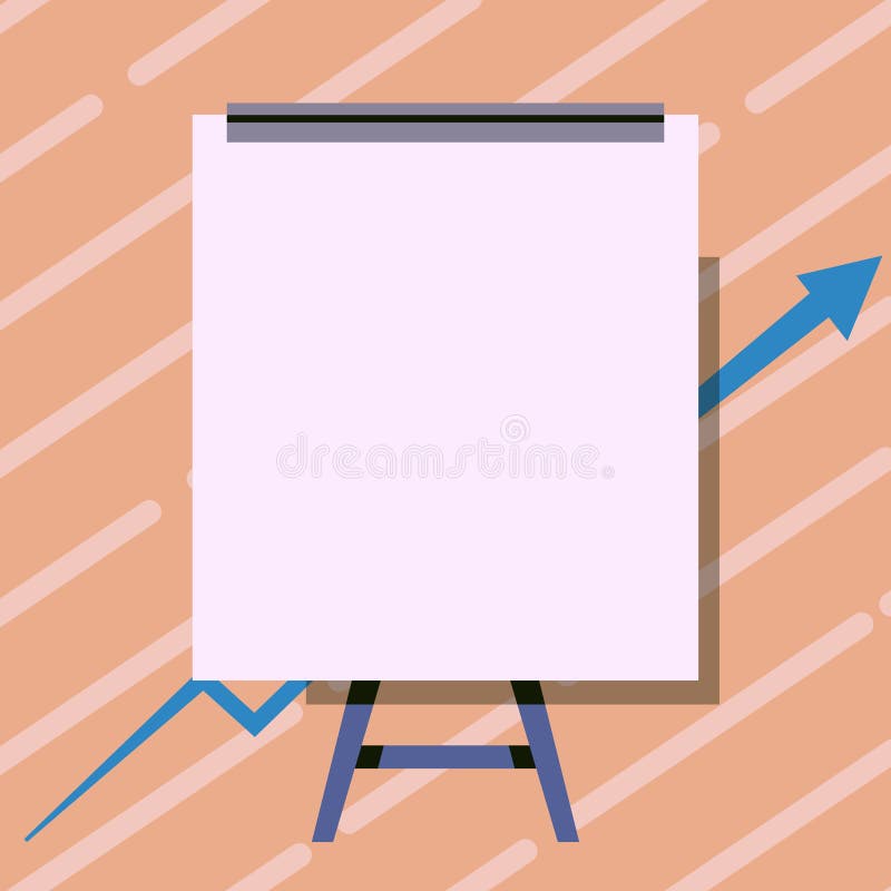 Whiteboard Drawing with Arrow Going Up Presenting Growing Graph. Empty ...