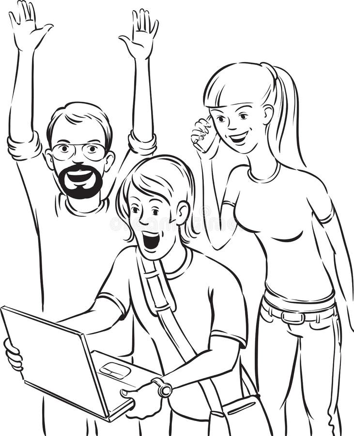 Line Drawing Group People Talking Stock Illustrations – 899 Line ...