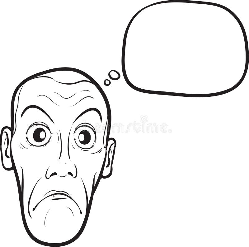 Whiteboard Drawing - Surprised Guy Face with Speech Bubble Stock Vector ...
