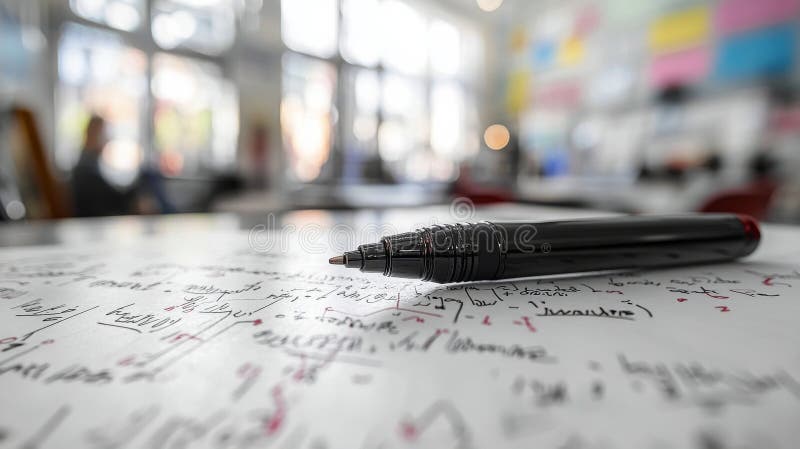 Whiteboard Filled with Notes and Diagrams in an Empty Classroom during ...