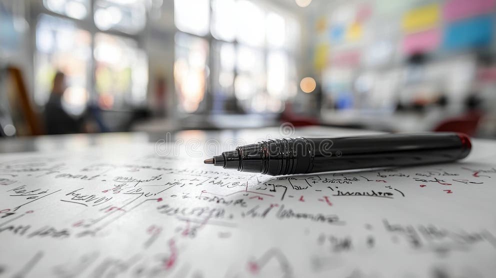 Whiteboard Filled with Notes and Diagrams in an Empty Classroom during ...