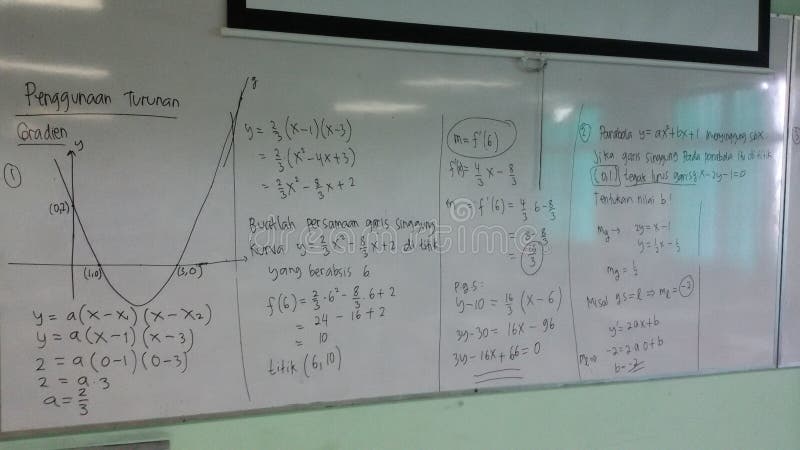 A Whiteboard Full of a Math Equation about Curve Stock Photo - Image of ...