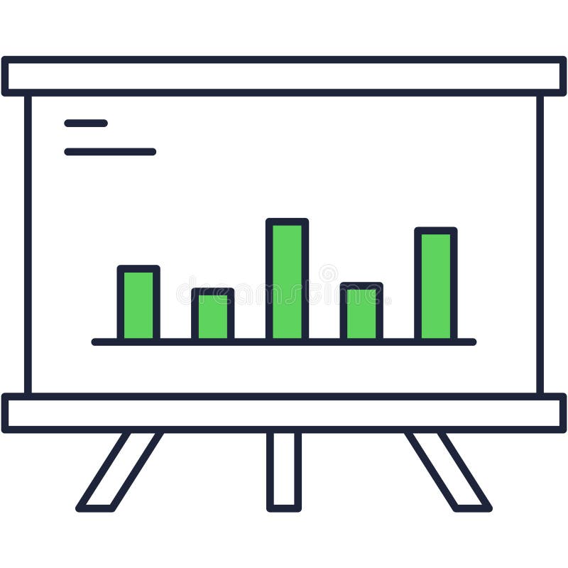 Whiteboard with Graph Chart Bar Icon Vector Stock Vector - Illustration ...