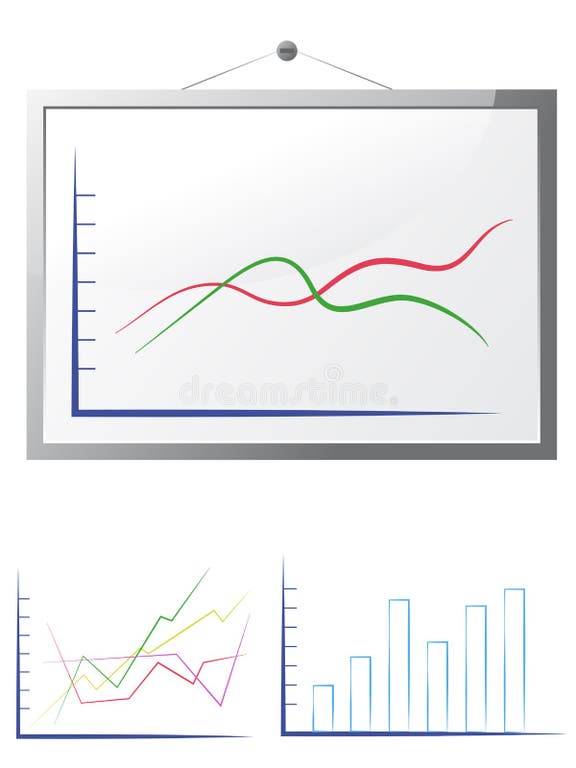 Whiteboard with graphs stock vector. Illustration of presentation ...