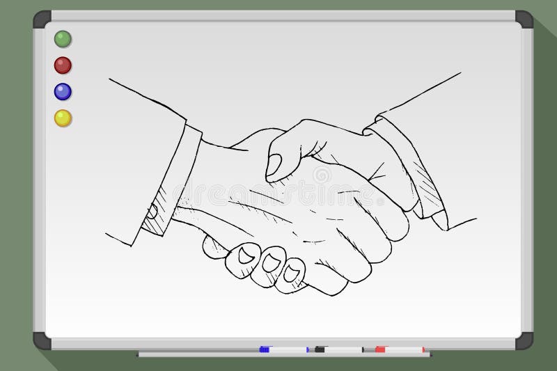 Whiteboard icon Handshake stock illustration. Illustration of handshake ...