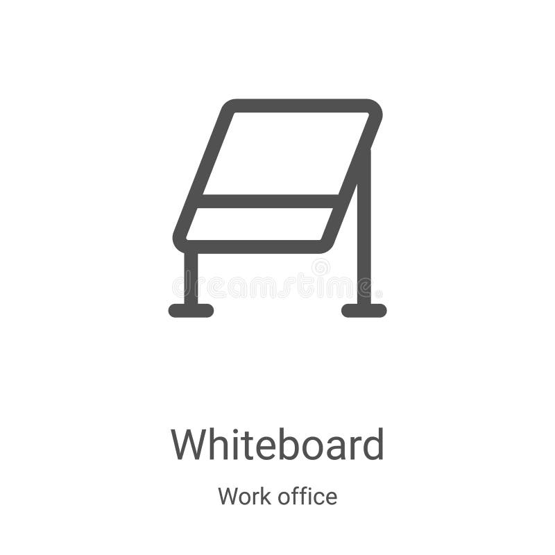 Whiteboard Icon Vector from Stationery Collection. Thin Line Whiteboard ...