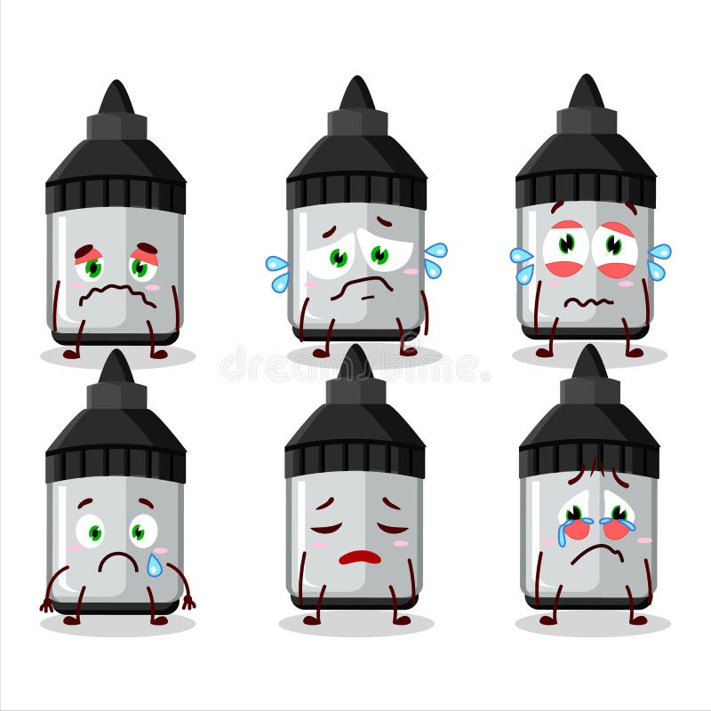 Whiteboard Marker Cartoon Character with Sad Expression Stock Vector ...