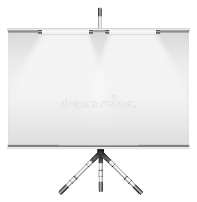Whiteboard Mockup. Presentation Screen White Realistic Display Stock ...