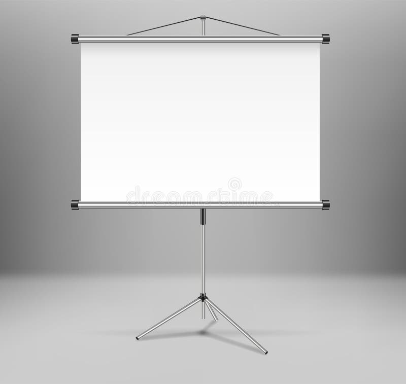 Whiteboard Projector Presentation Screen Isolated. White Empty Screen ...