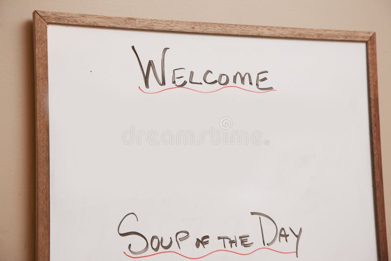 Whiteboard Sign Soup of the Day Stock Image - Image of negative ...