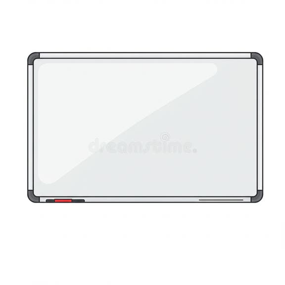A Whiteboard with a Sleek Rectangular Design, Featuring a Smooth White ...