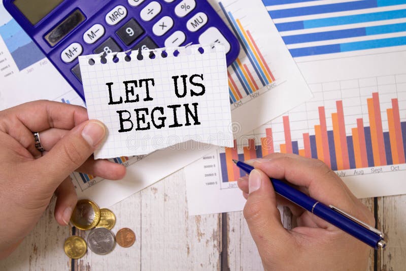 Whiteboard with Text Let Us Get Started Isolated on White Background ...