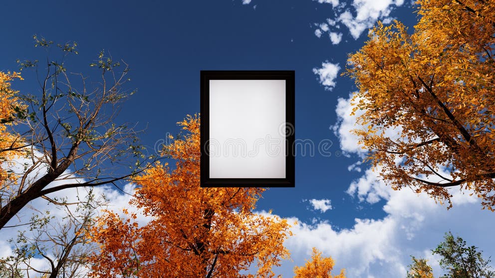 Whiteboard in Virtual Digital Environment with Forest Background 3d ...