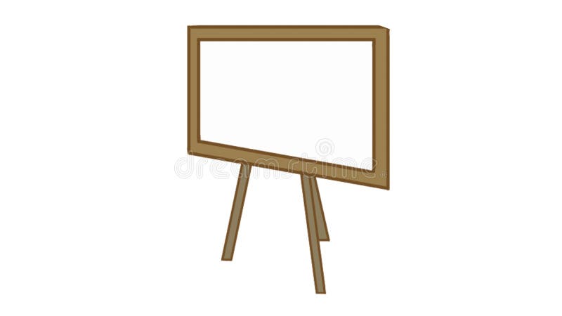 Whiteboard on a Wooden Easel, Blank Surface Stock Illustration ...