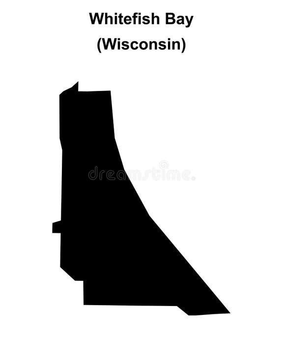 Whitefish Bay outline map stock vector. Illustration of isolated ...