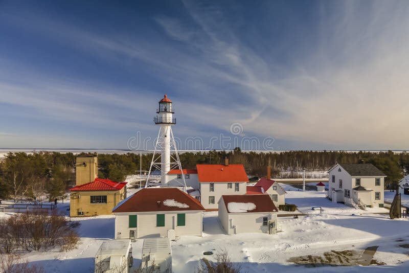 Whitefish Point Lighthouse stock photo. Image of superior - 1129858