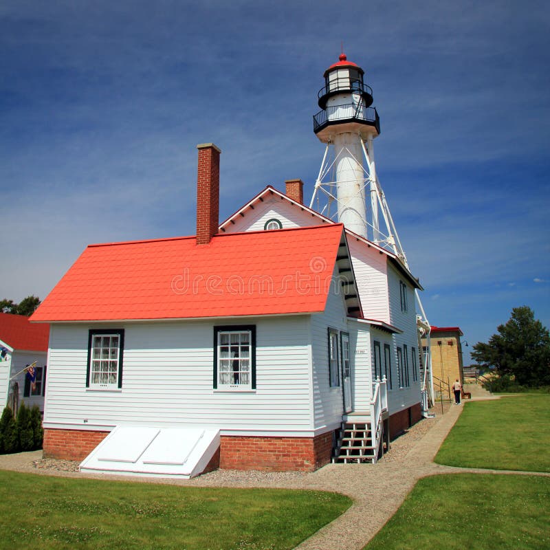Whitefish Point Lighthouse stock photo. Image of superior - 1129858