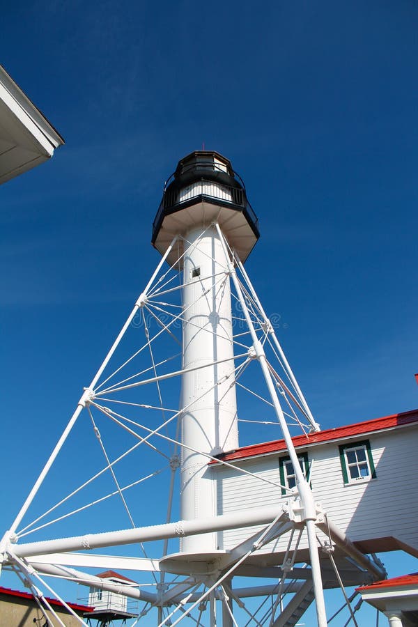 Whitefish Point Lighthouse stock image. Image of beacon - 94580091