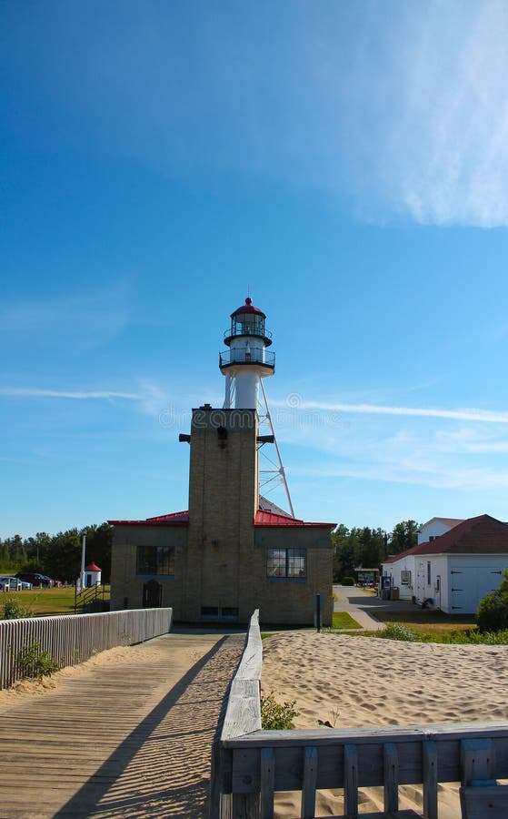 Whitefish Point Lighthouse stock image. Image of building - 94580103