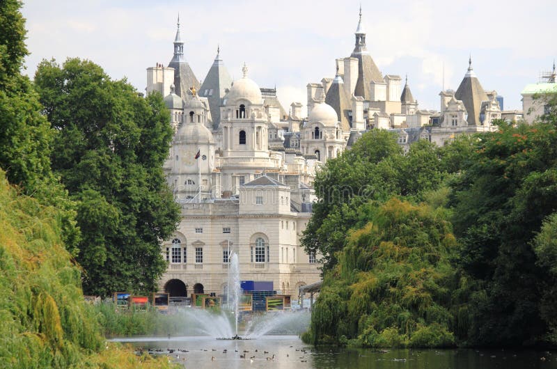 The Whitehall District from St. James Park in London Stock Image ...