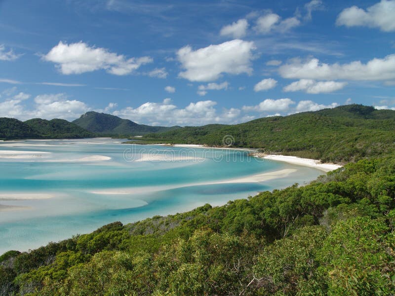 Whitehaven Beach Aerial View. Panorama from a Drone Viewpoint Stock ...