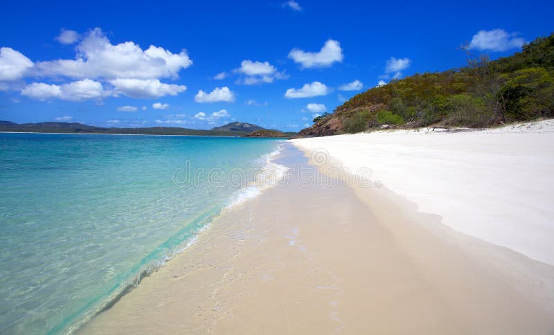Whitehaven Beach Aerial View. Panorama from a Drone Viewpoint Stock ...