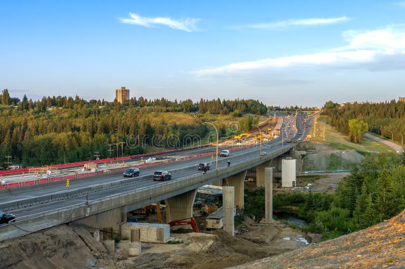 Whitemud Freeway Widening Public Work in Progress Editorial Photography ...
