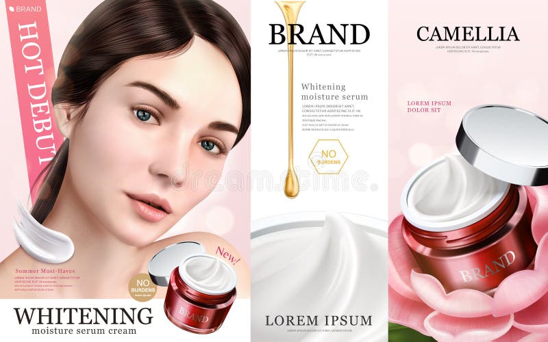 Whitening moisture ads stock vector. Illustration of model - 98548138